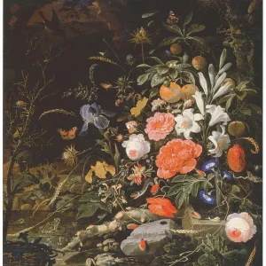 Still Life of Hanging Flowers - Abraham Mignon - Museum Quality Oil ...